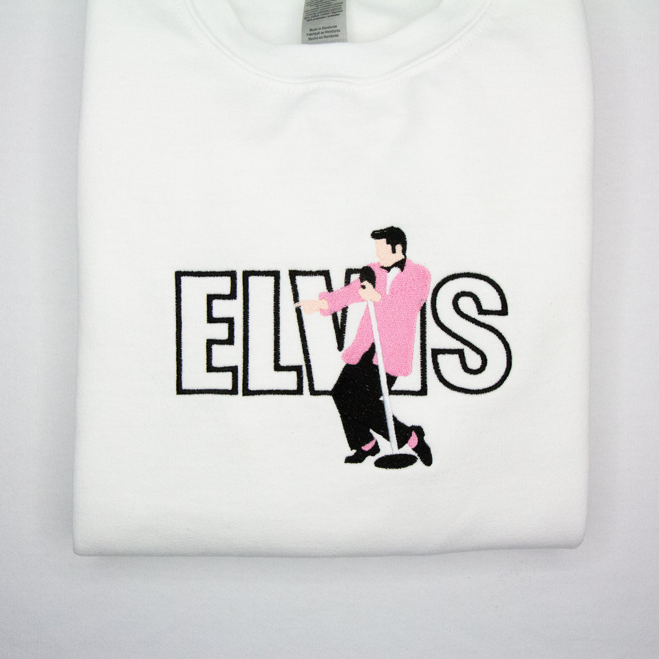 Elvis Presley in Pink Suit Embroidered Crewneck – Viable NYC